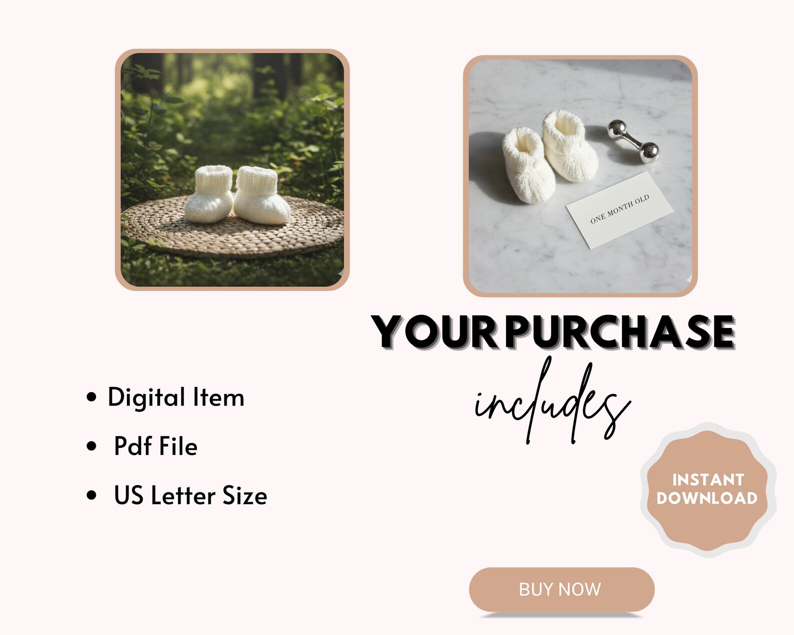 White Baby Booties Knitting Pattern PDF Easy Knit Newborn Shoes ...
