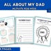 All About My Dad Printable Father's Day Coloring Page Questionnaire for ...