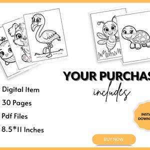 30 Animal Coloring Pages for Kids and Toddlers Zoo Farm Sea Forest ...