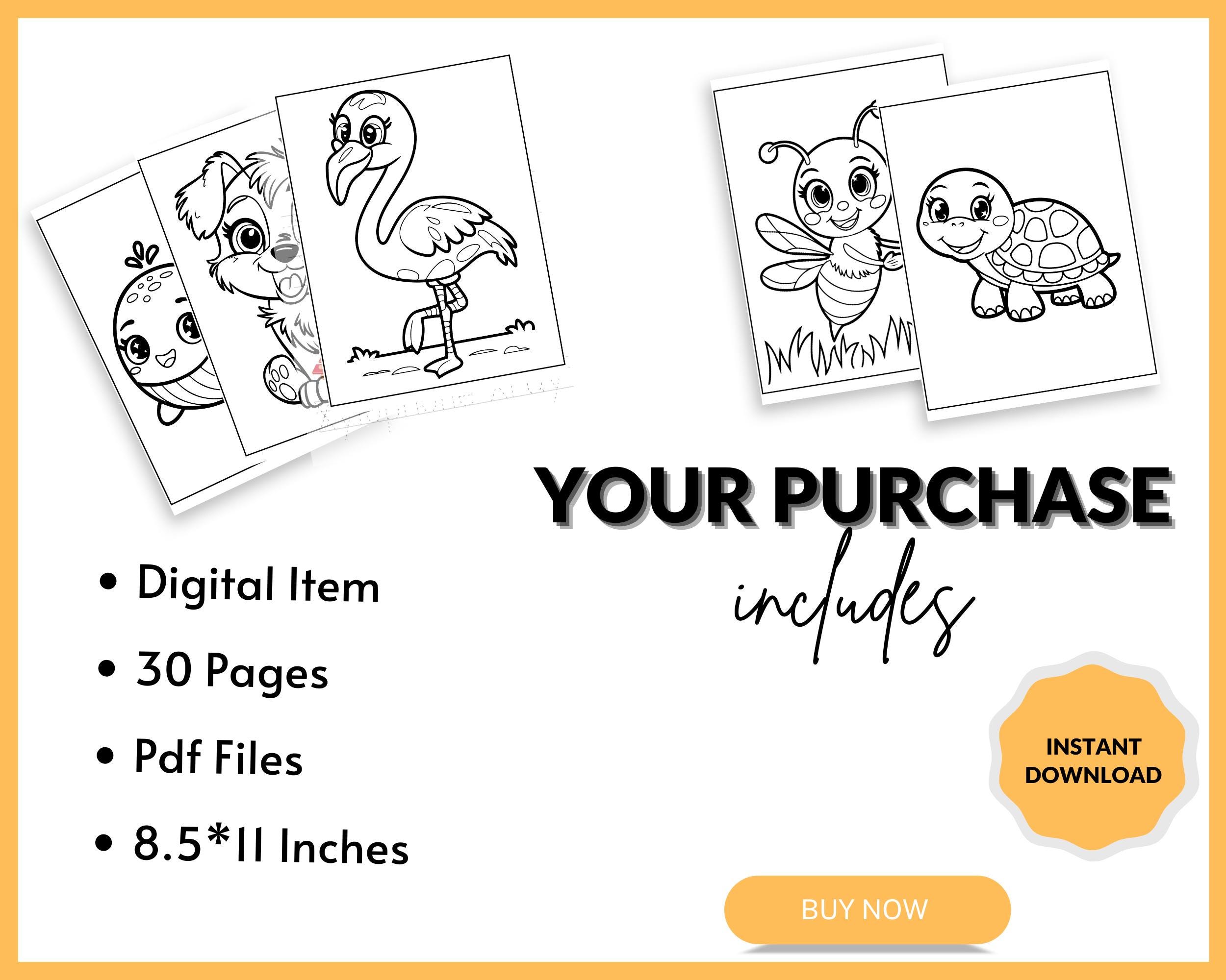 30 Animal Coloring Pages for Kids and Toddlers Zoo Farm Sea Forest ...