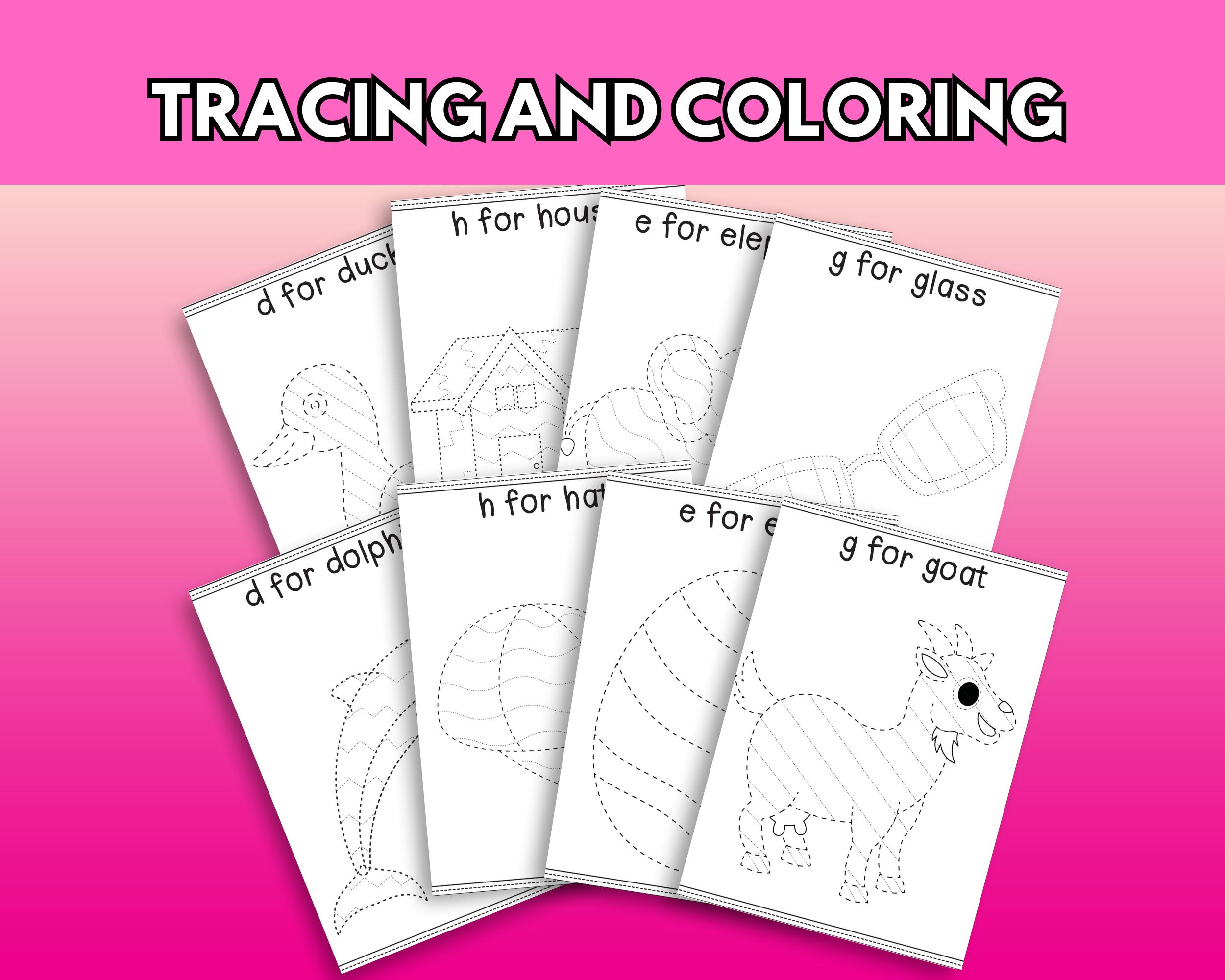 Big Alphabet Tracing Worksheets for Preschool & Kindergarten Printable ...