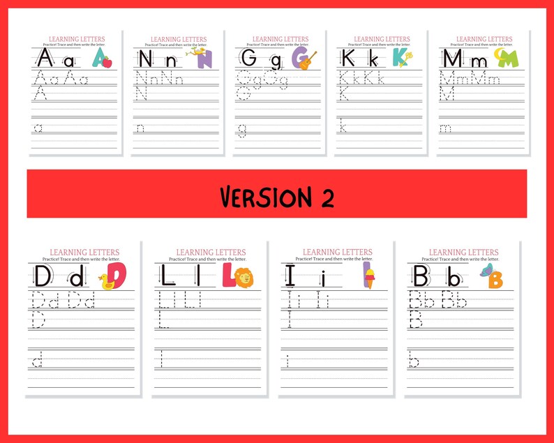 Alphabet Tracing Worksheets for Kids Printable ABC Handwriting Practice ...