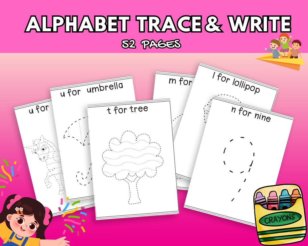 Big Alphabet Tracing Worksheets for Preschool & Kindergarten Printable ...