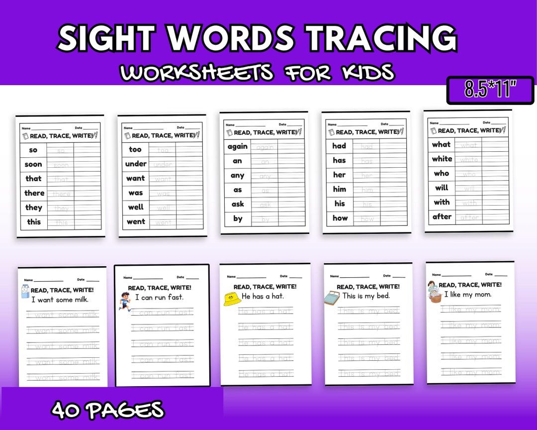 Mix & Match Sight Word Worksheets for Kids Kindergarten 1st Grade ...