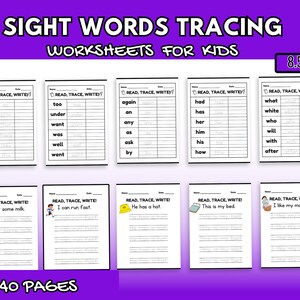 Mix & Match Sight Word Worksheets for Kids Kindergarten 1st Grade ...