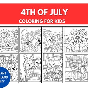 4th of July Coloring Book for Kids 15 Printable Patriotic Pages With ...