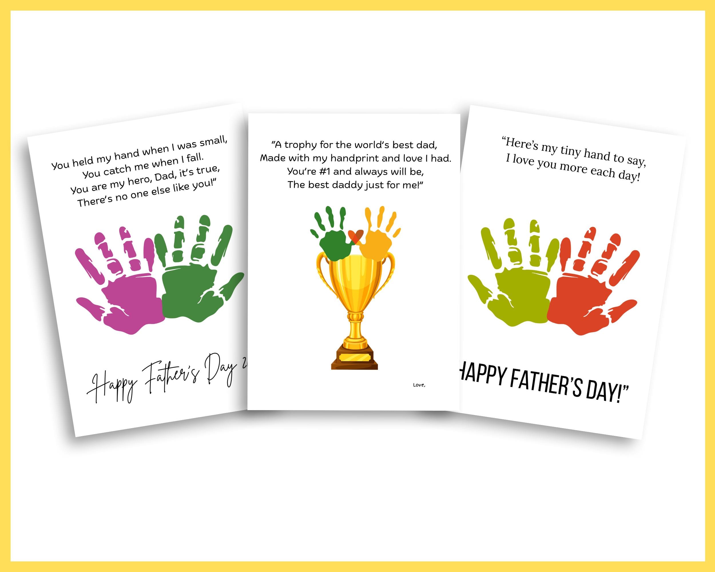 Father’s Day Printable Handprint Art Bundle – Kids Craft Activity, DIY ...