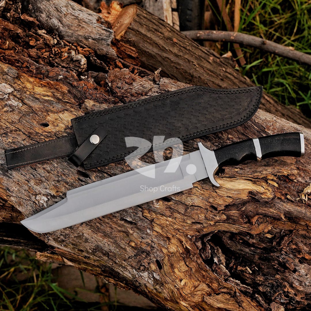 Predator Machete Bowie Knife Handmade D2 Steel Rambo Movie Replica ...