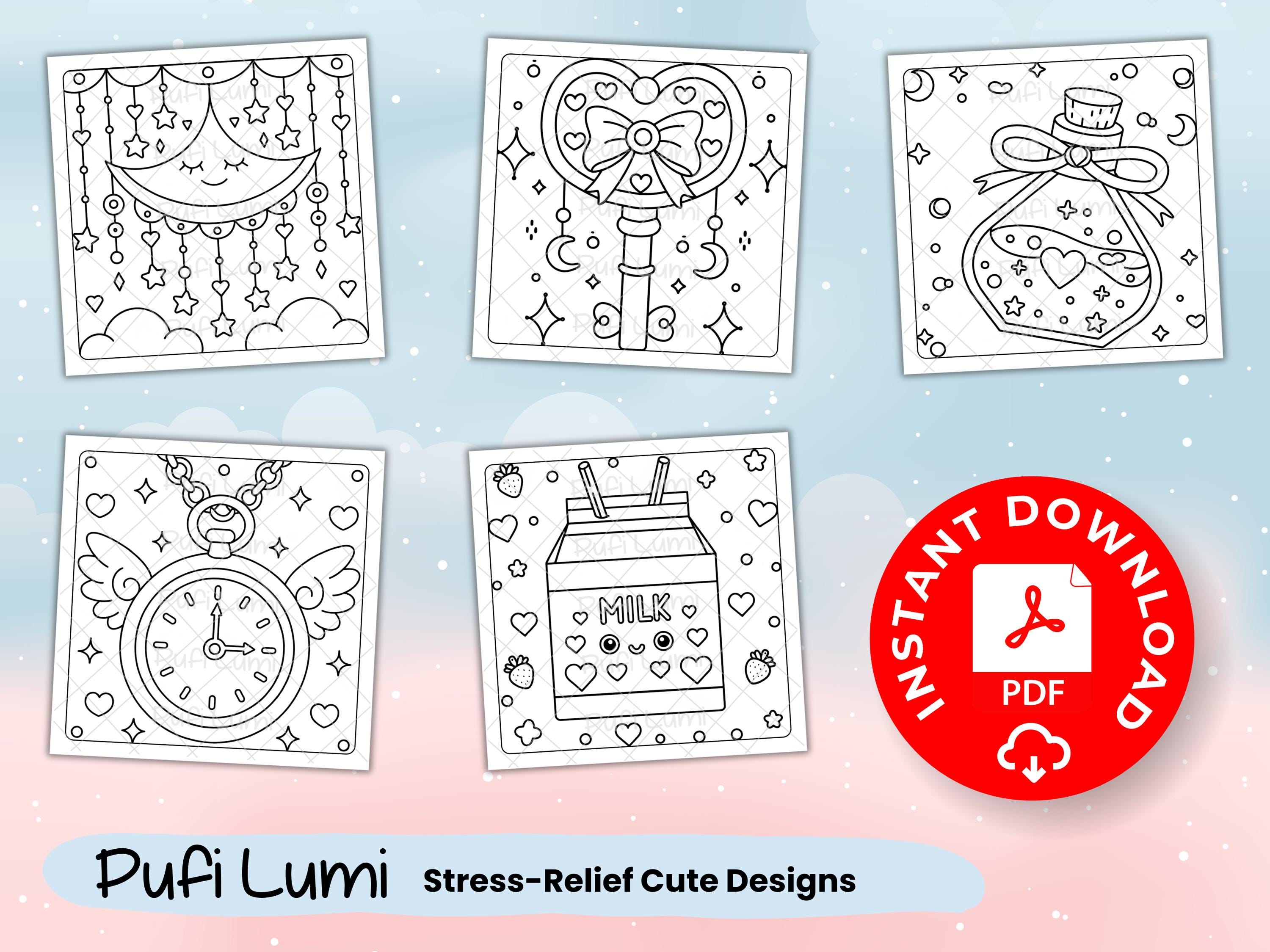 Cute Stuff Coloring Book for Kids, Bold and Easy Coloring Book, Floral ...