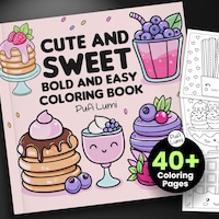 Yummy Cakes Coloring Pages for Kids – 20 Cute Dessert Designs | Digital ...