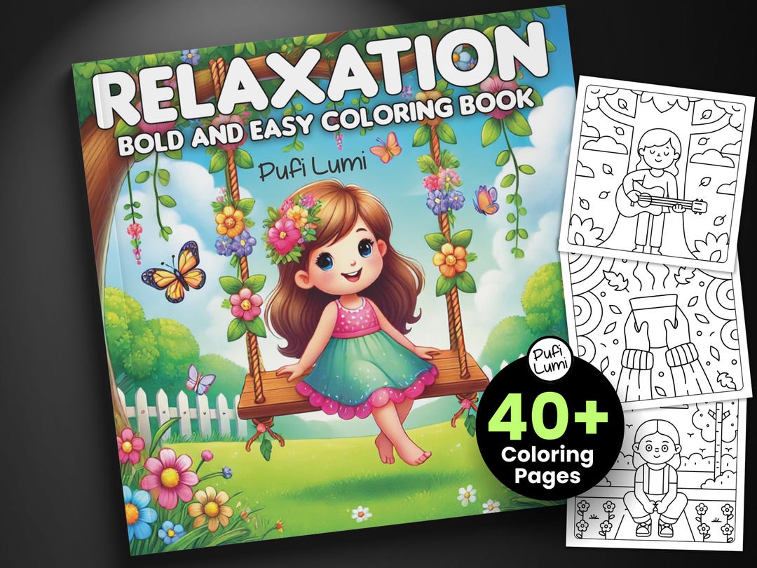 Relaxation Coloring Books, Stress Relief Coloring Books, 40 Printable ...