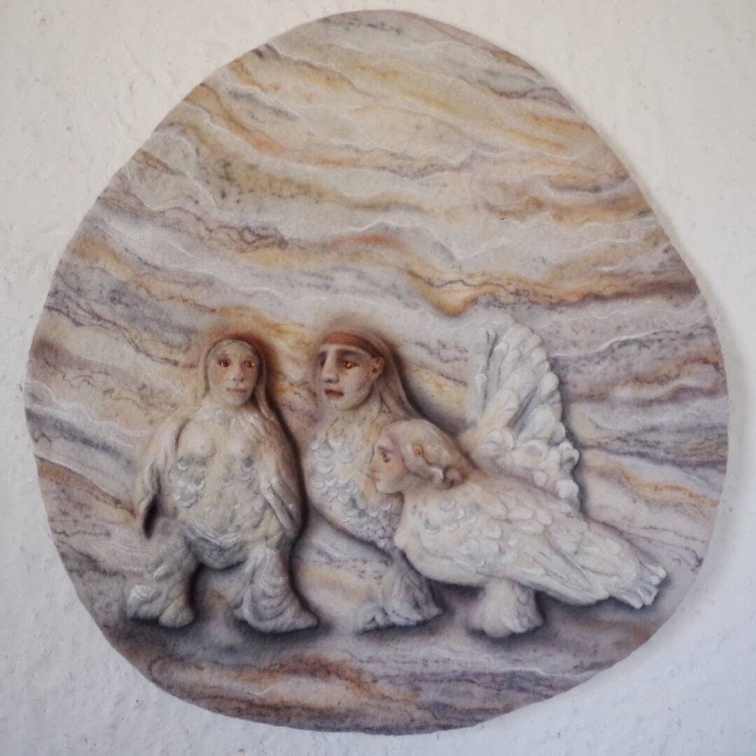 Hen Humans - Needle Felted Art - Animal Art - Original Art - Felt ...