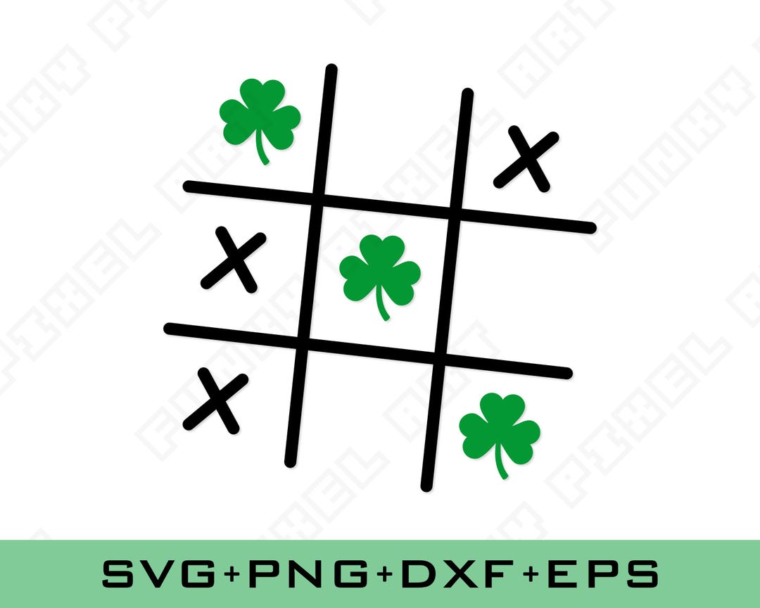 Shamrock Tic-tac-toe SVG | St. Patrick’s Day Game Cut File | Irish ...