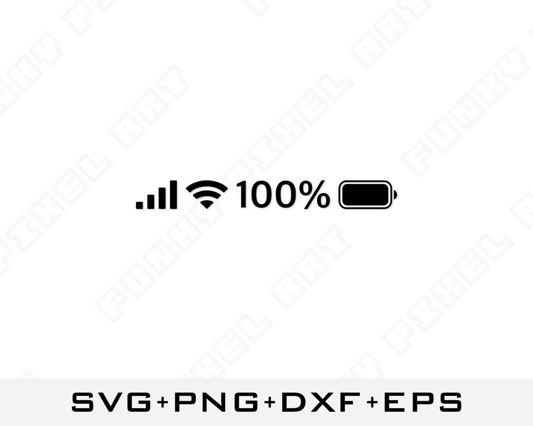 Full Signal 100% SVG | EV Electric Car Wifi Battery Cut File | Tech ...