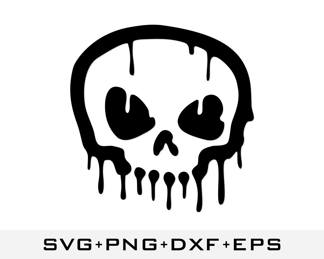 Dripping Skull SVG | Horror Skull Cut File | Goth Halloween Design ...