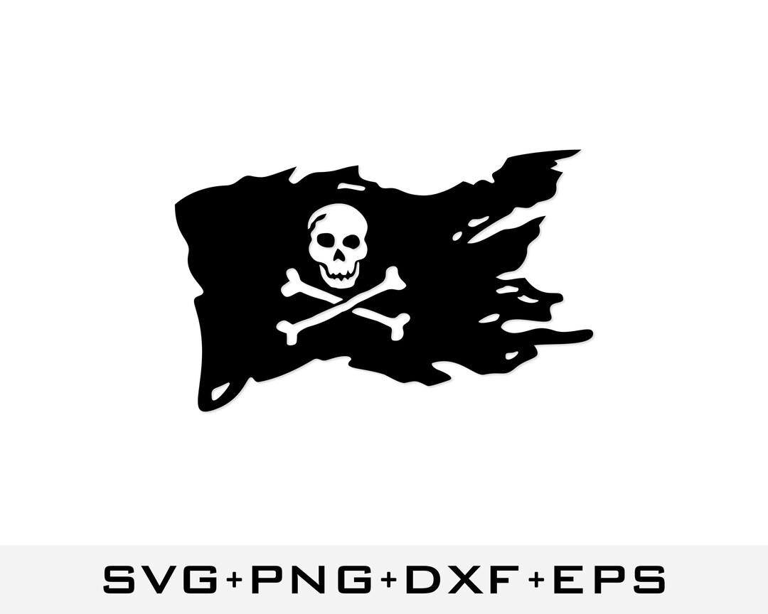 Pirate Flag SVG | Jolly Roger Cut File | Skull & Crossbones Decal ...