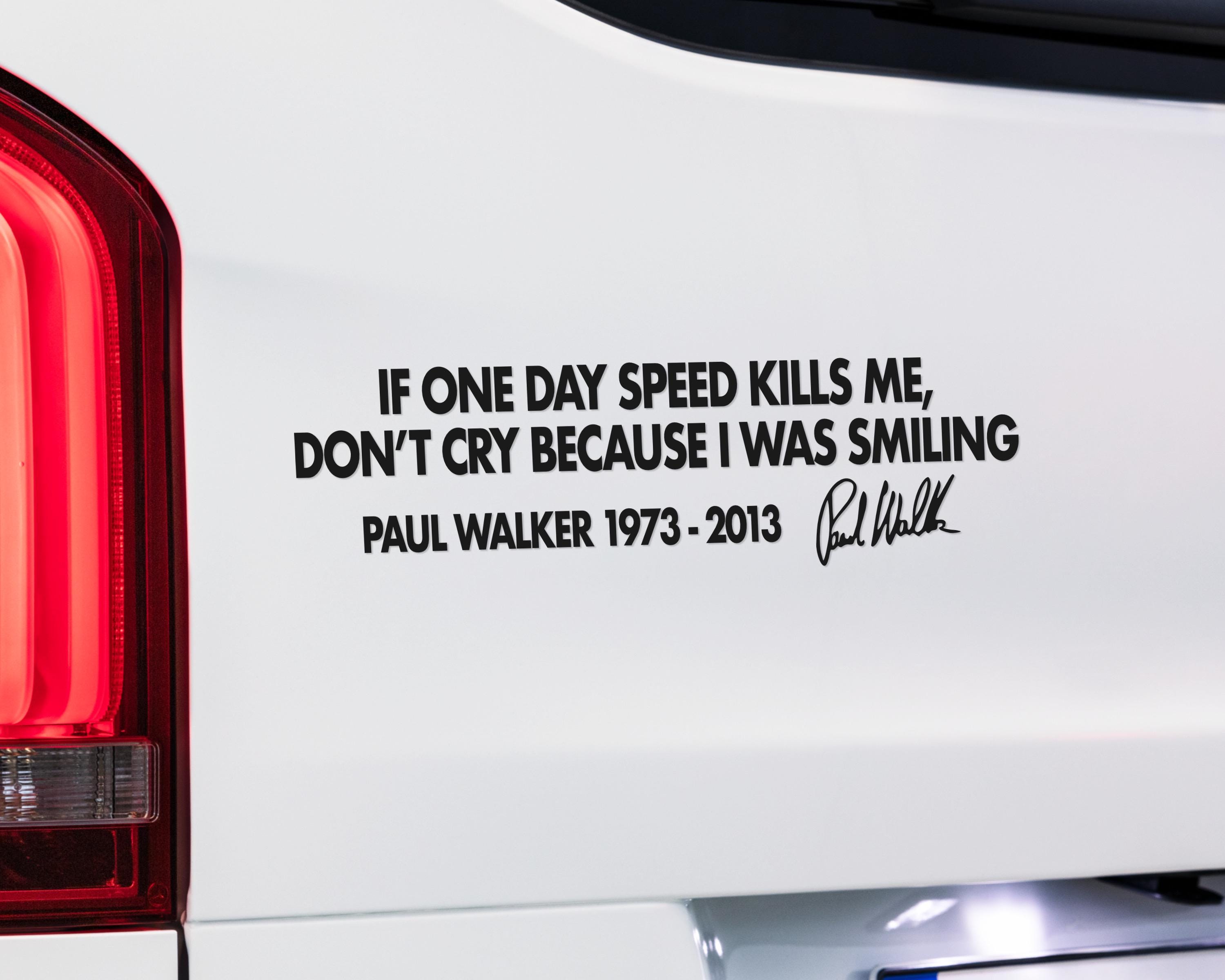 Paul Walker Bumper Sticker SVG Bundle | Fast & Furious Car Decal Cut ...