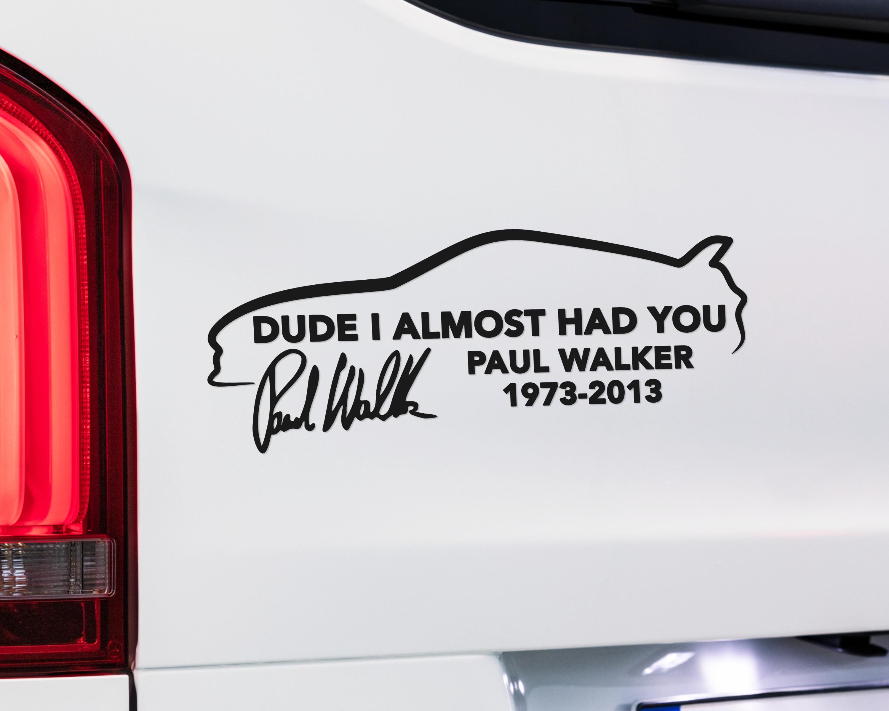 Paul Walker Bumper Sticker SVG Bundle | Fast & Furious Car Decal Cut ...