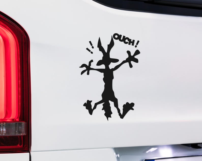 Wile E Coyote Cartoon Crash Ouch SVG | Funny Impact Cut File ...