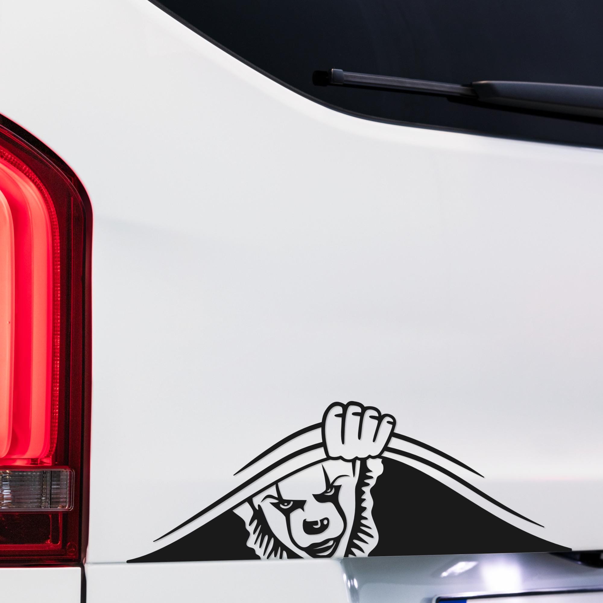 Pennywise It Creepy Clown Peeking Car Decal SVG | Scary Horror Sticker ...