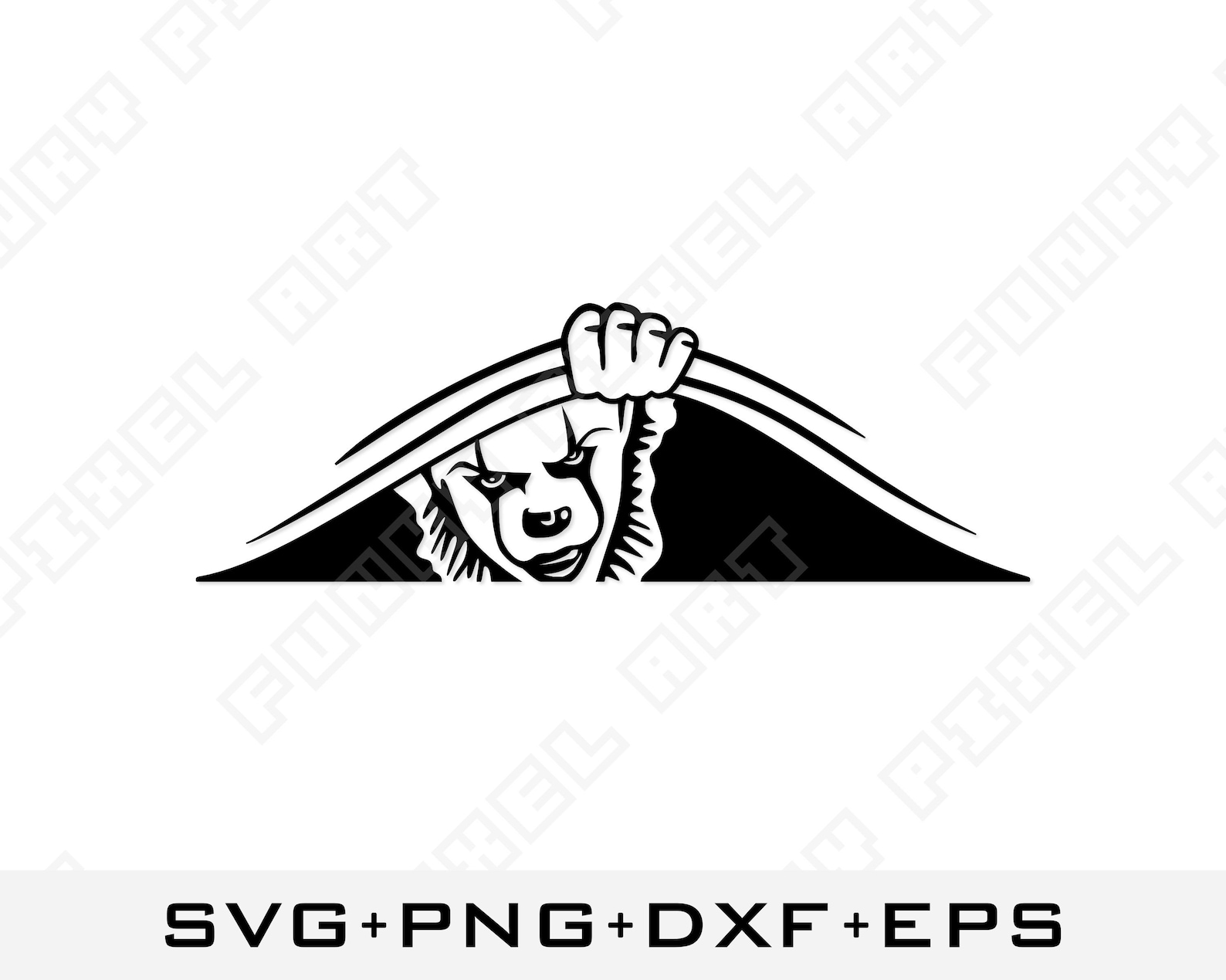 Pennywise It Creepy Clown Peeking Car Decal SVG | Scary Horror Sticker ...