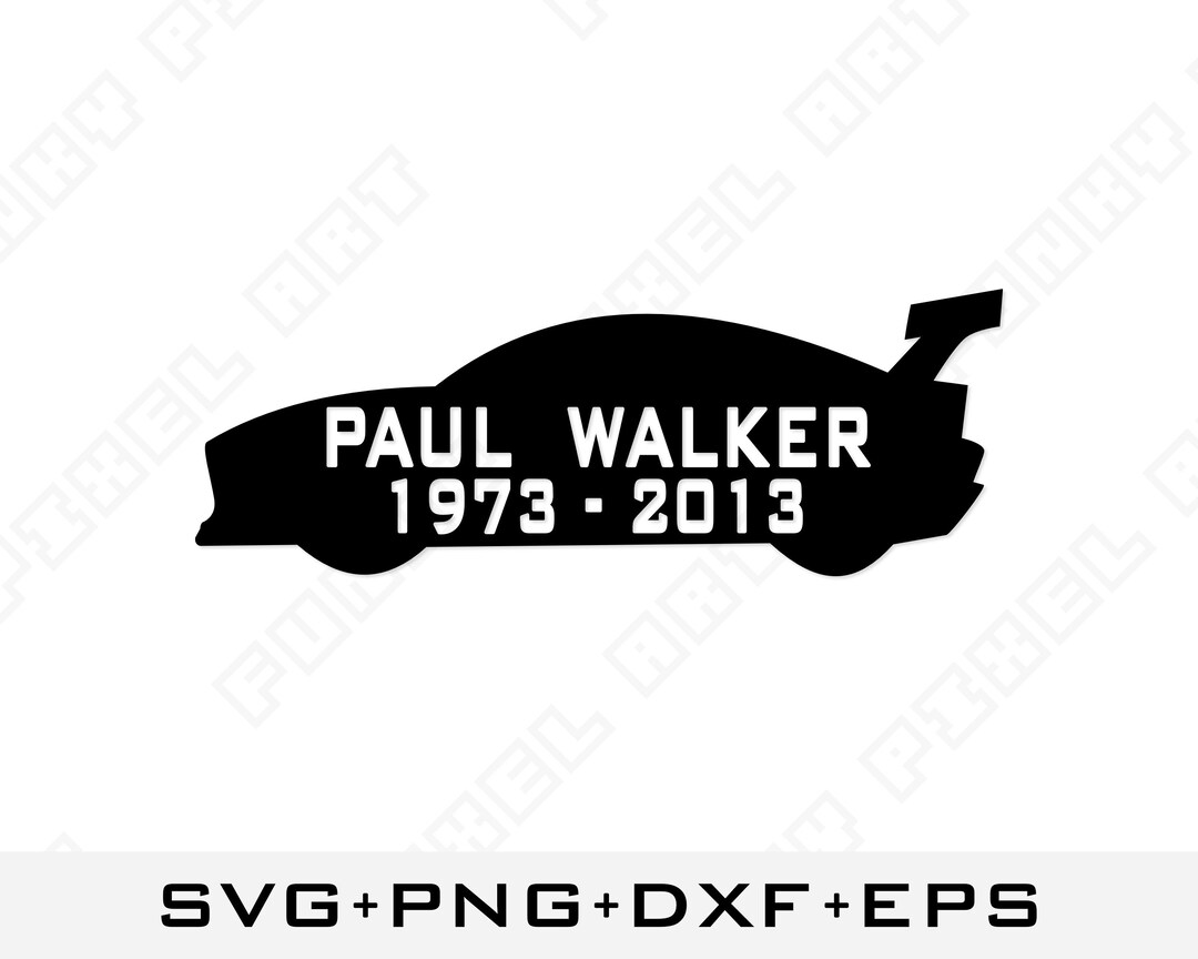 Paul Walker Bumper Sticker SVG | Fast & Furious Car Decal Cut File ...