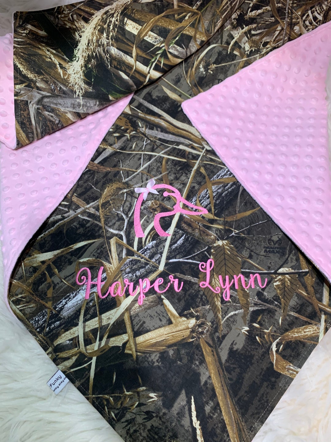 Personalized Camo Pink Baby Girl Blanket: Realtree Max5 Minky - Etsy