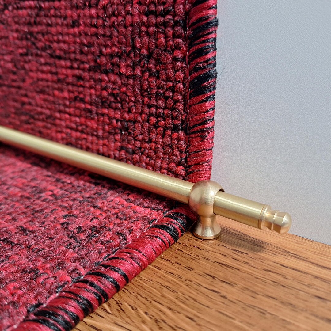 Set of 9 Mm Stair Runner Rods Made of Matt Brass With Iron Core. Stair ...
