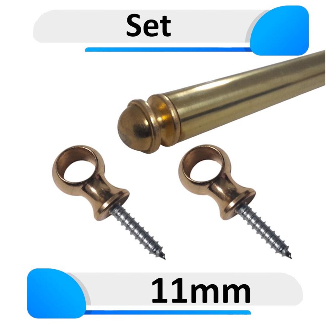 Set of Stair Runner Rods 11 Mm Made of Nickel-plated Brass, Polished ...