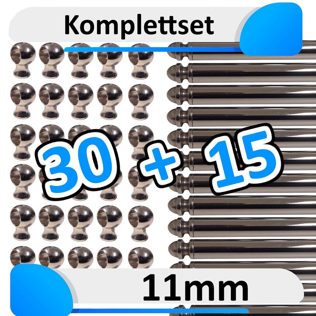 Complete Set of Stair Runner Rods 11 Mm Made of Brass With Iron Core ...