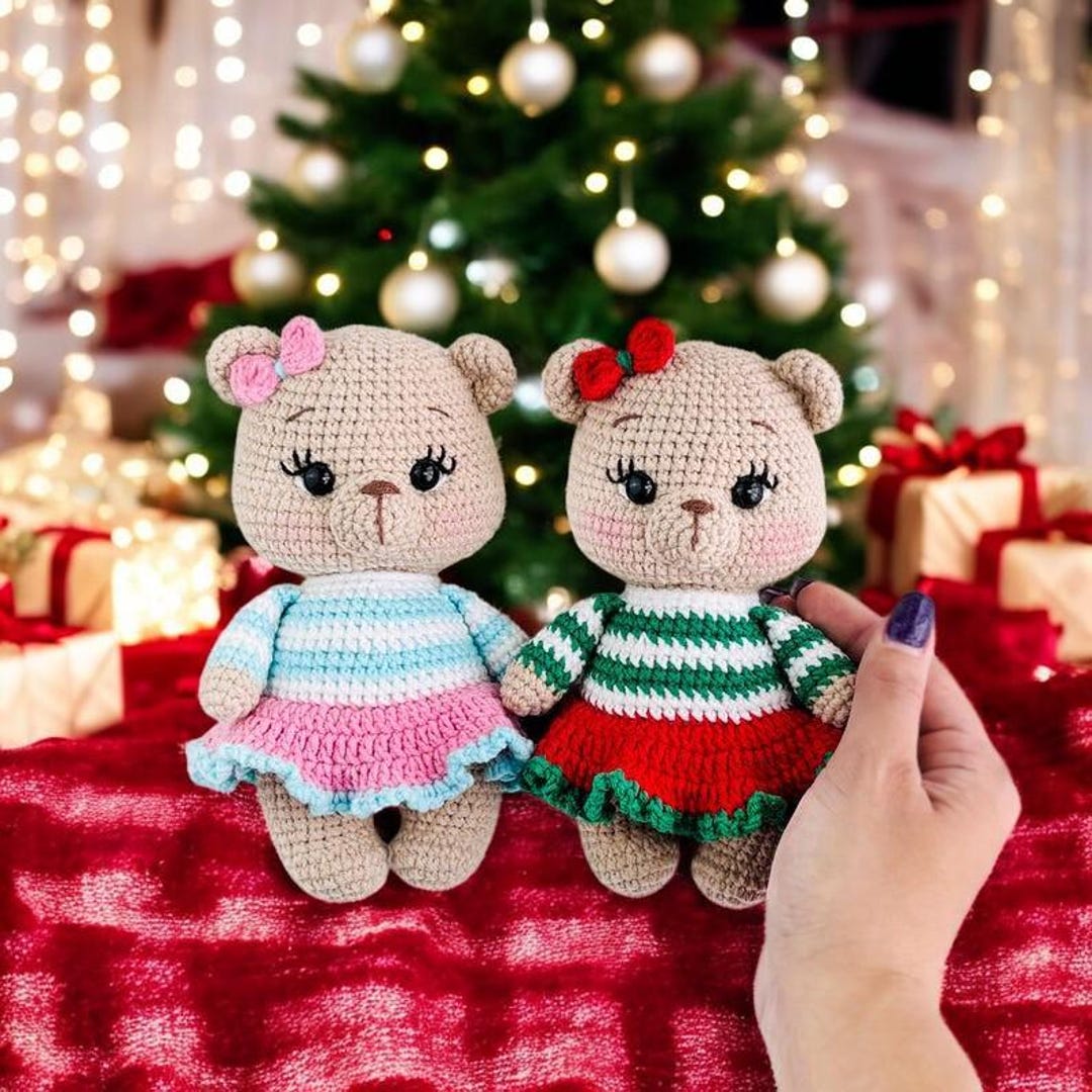 Crochet Christmas Bear PATTERN PDF - Easy Amigurumi Christmas Bear ...