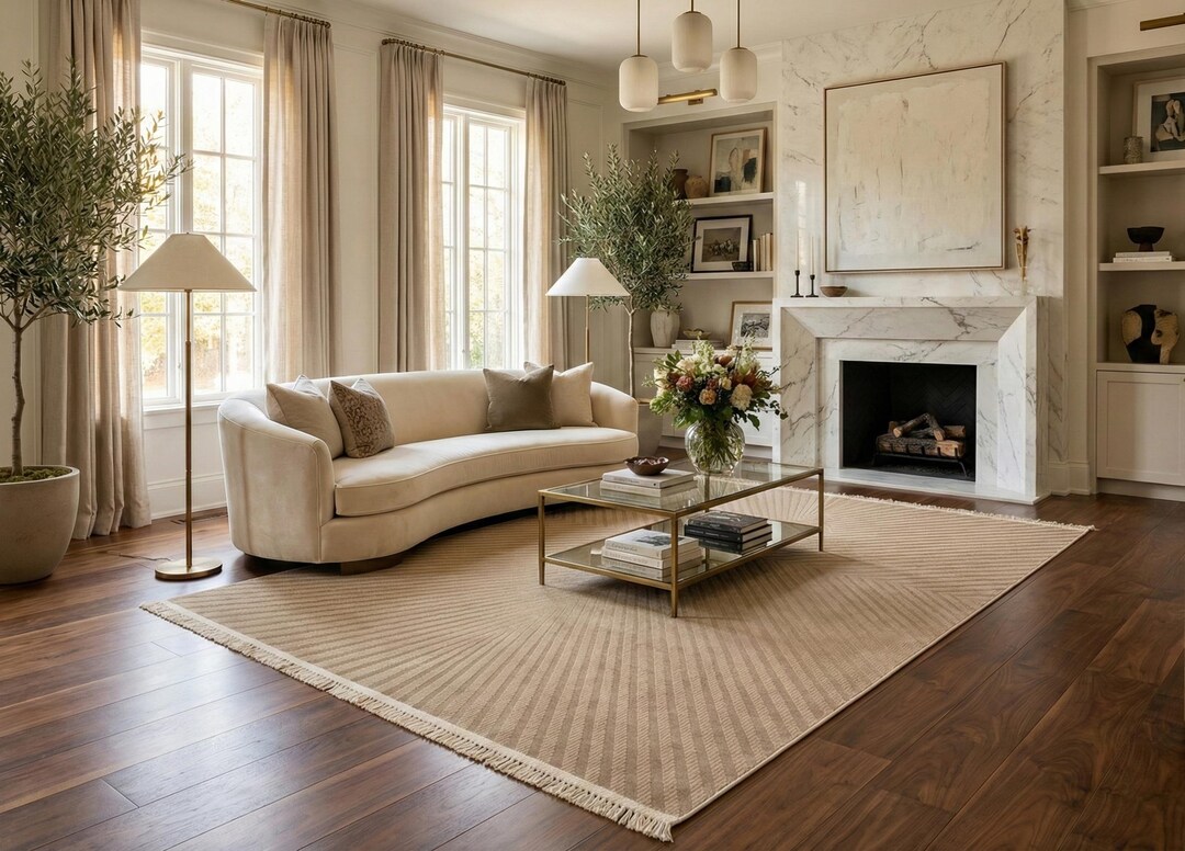 Beige Sunburst Area Rug - Etsy