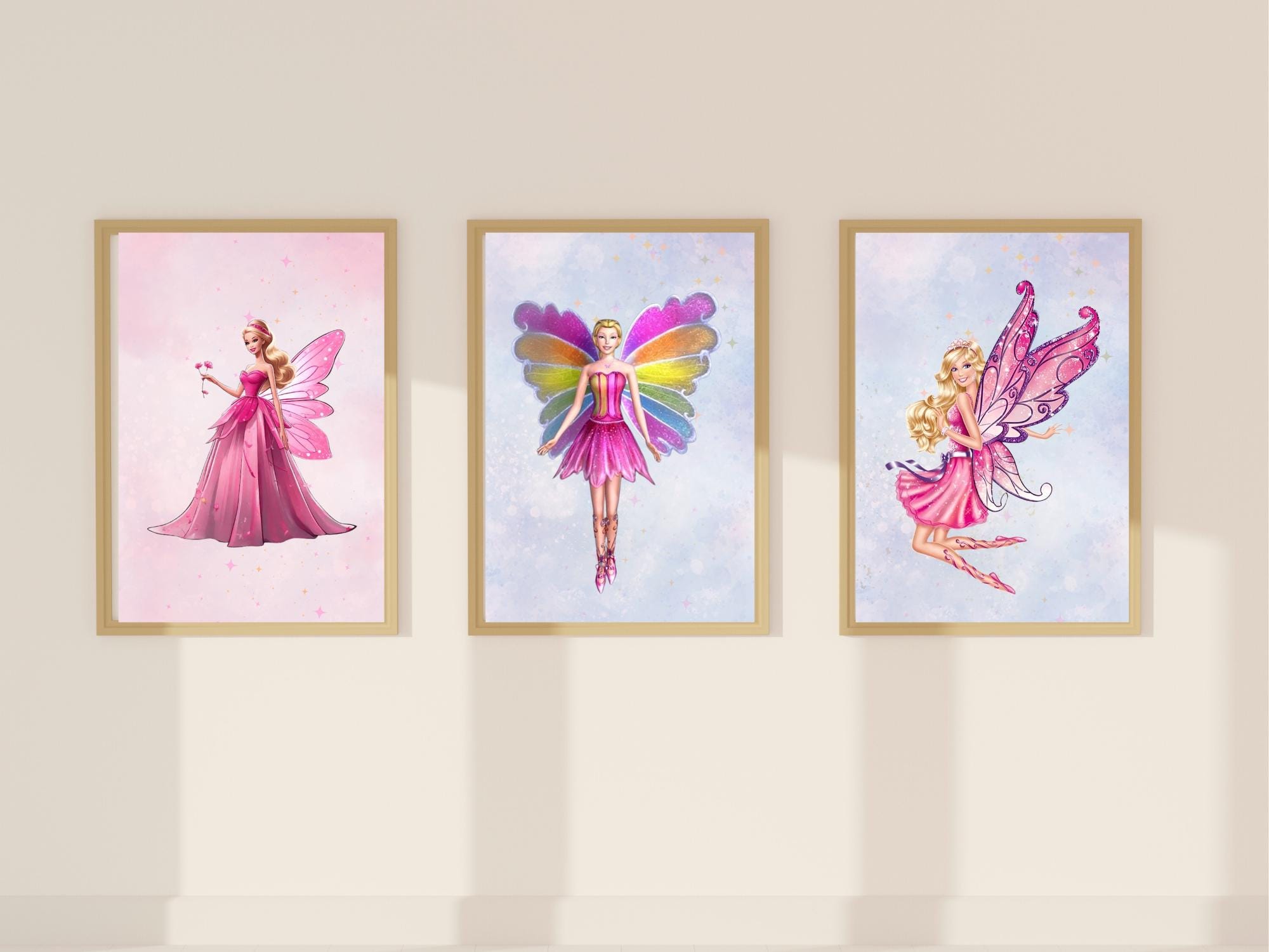 Magical Barbie Princess Printable Wall Art, Barbie Fairy Tale Printable ...