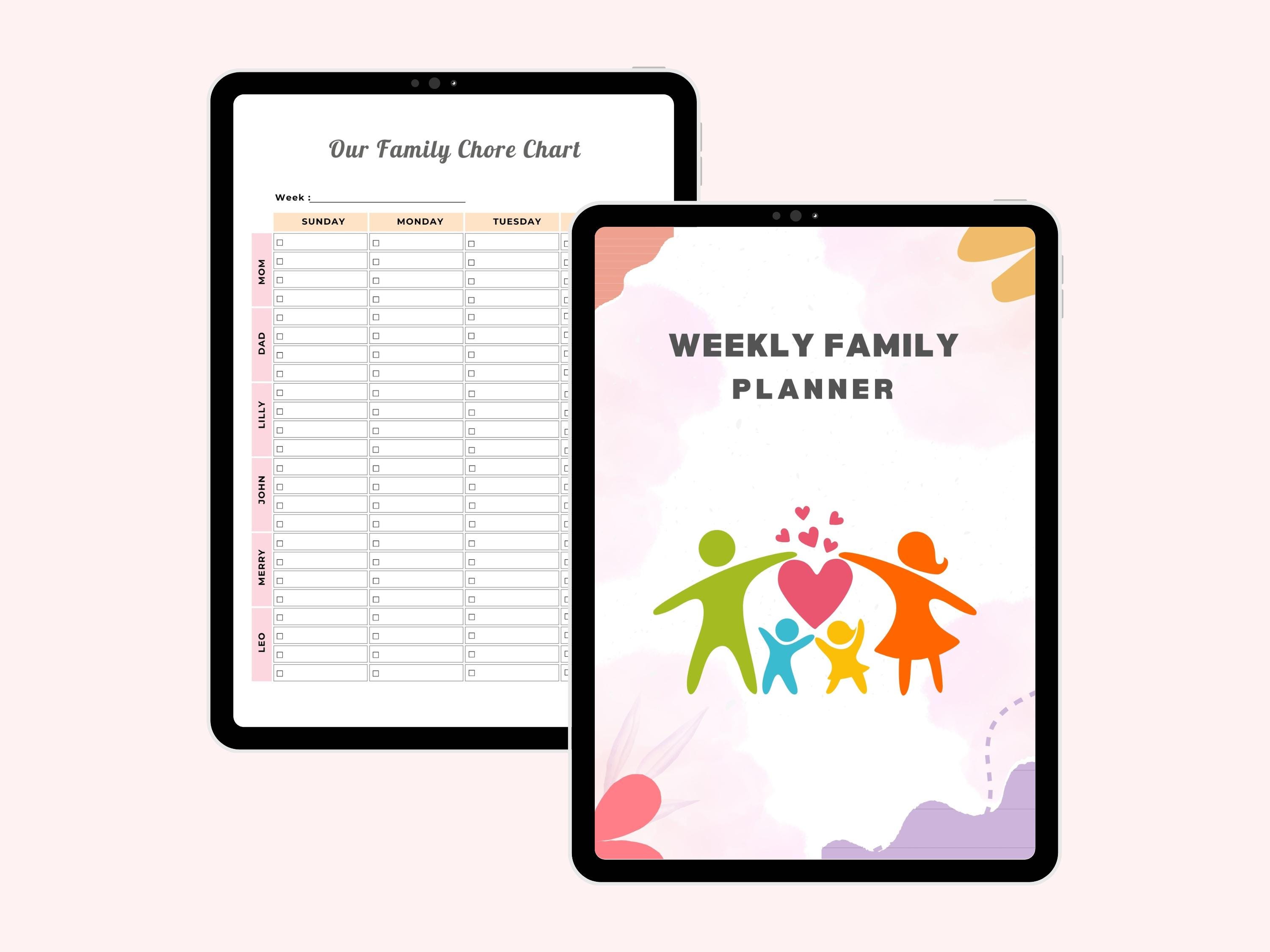 EDITABLE Weekly FAMILY PLANNER Command Center | Family Planner ...
