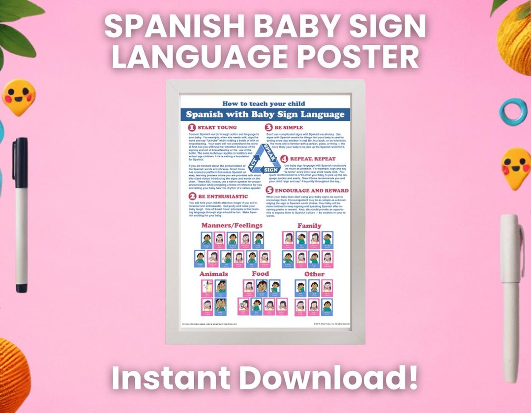 Teach Your Child Bilingual American Spanish Baby Sign Language ASL ...