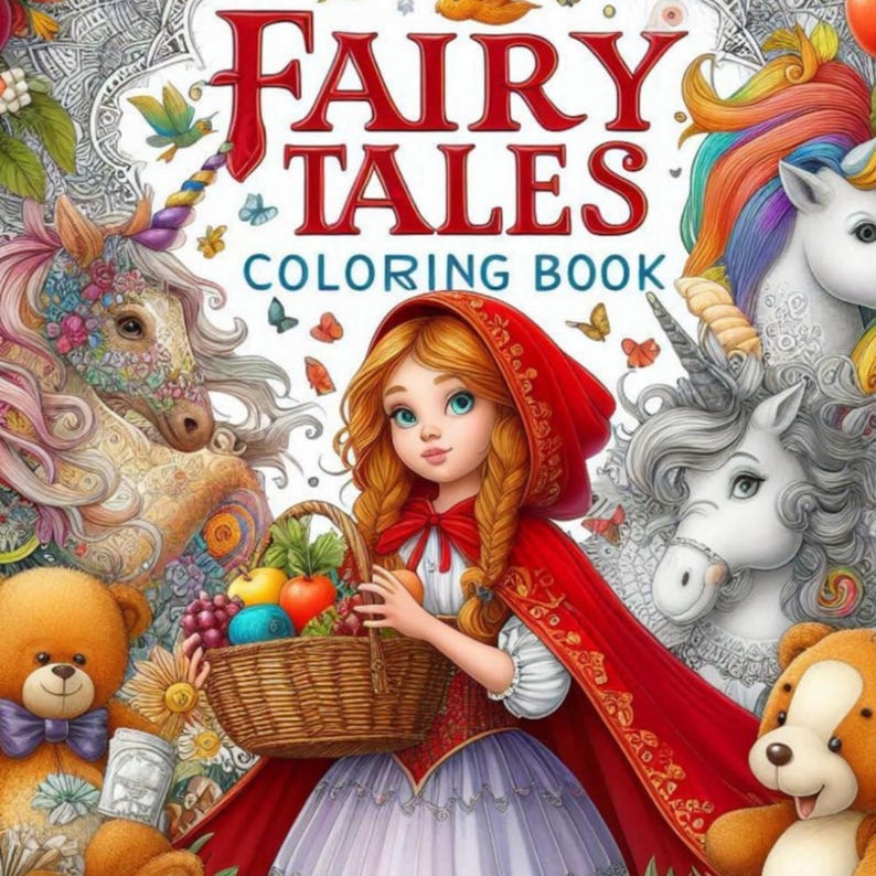 Fairy Tale Coloring Book | Printable Fantasy Coloring Pages | Magical ...