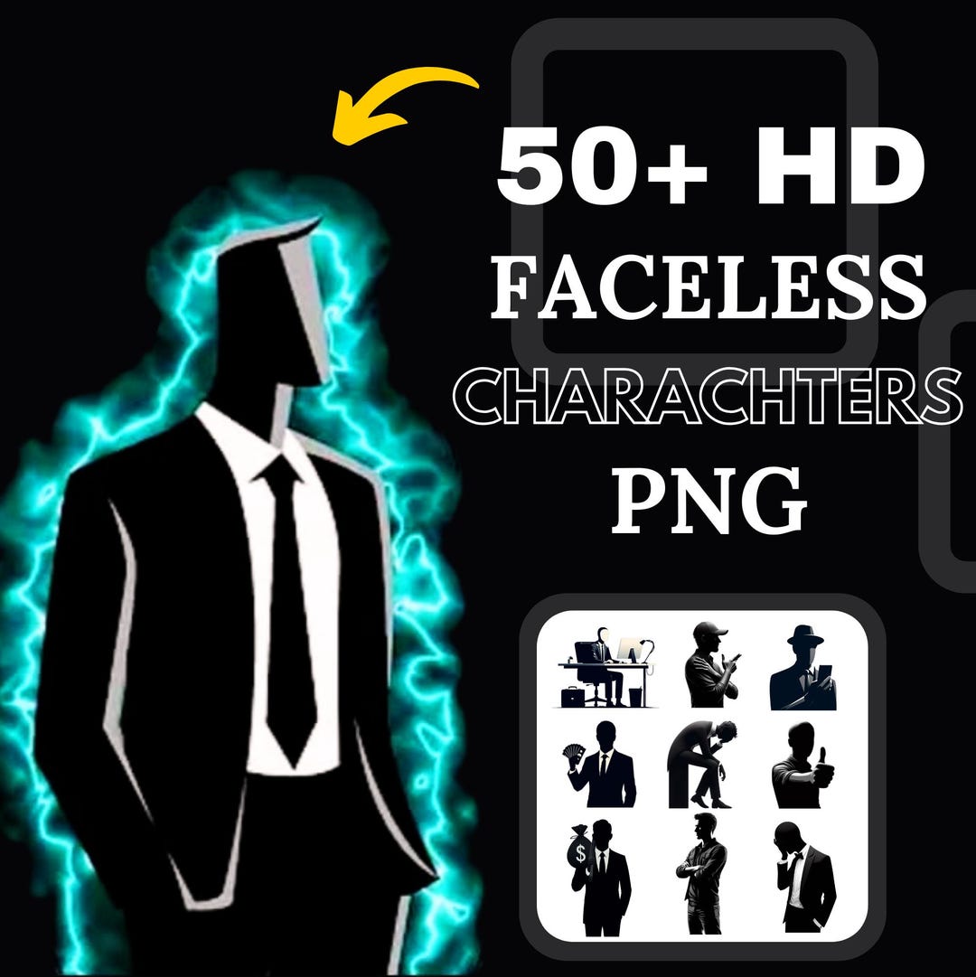 Faceless Character PNG Transparent Digital Avatars for Video Editing ...