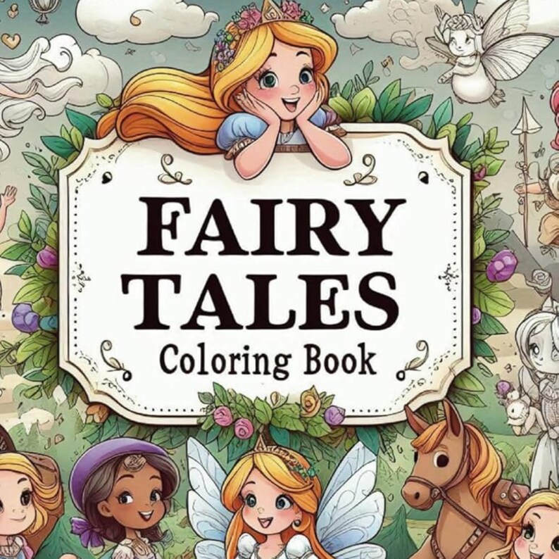 Fairy Tale Coloring Book | Printable Fantasy Coloring Pages | Magical ...