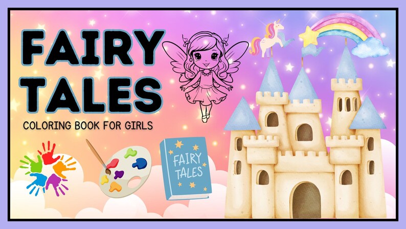 Fairy Tale Coloring Book | Printable Fantasy Coloring Pages | Magical ...
