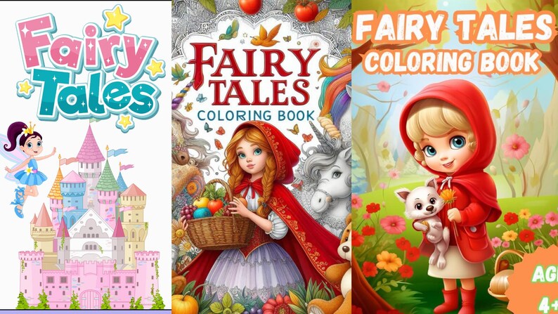 Fairy Tale Coloring Book | Printable Fantasy Coloring Pages | Magical ...