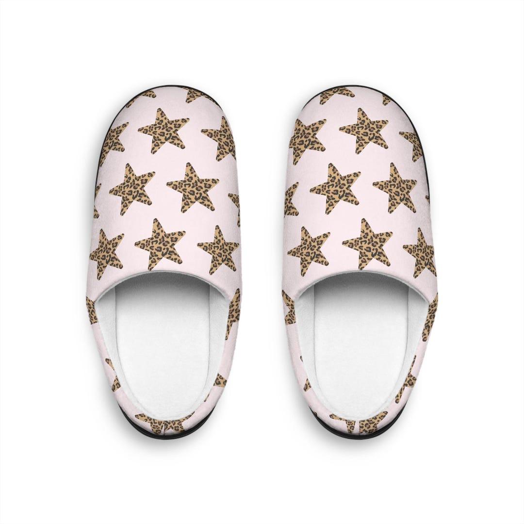Star-shaped Cheetah Print Slippers Cozy & Chic Animal Print House Shoes ...