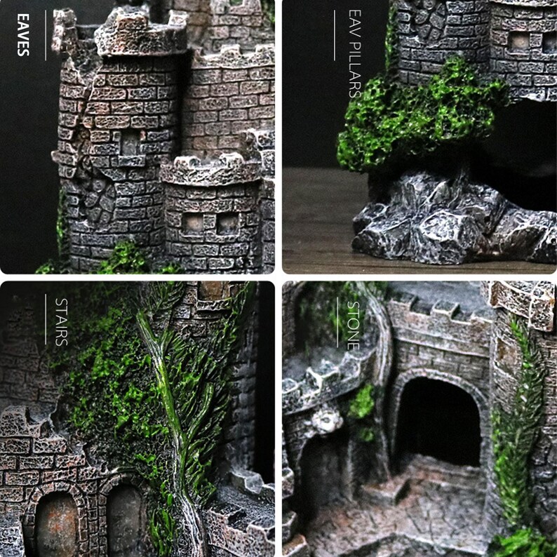 Ancient Castle Decoration, Aquarium Cave Architectural Decoration ...
