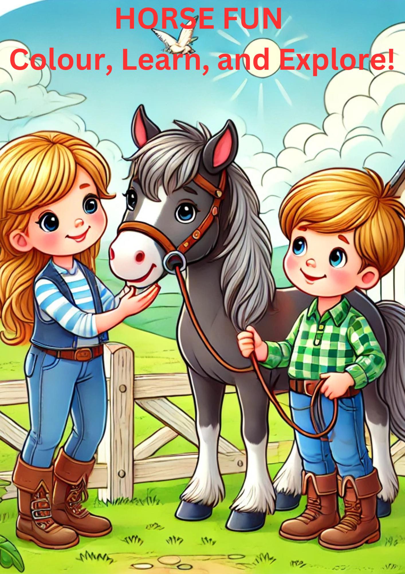 Digital Kids Coloring Book Printable Horse Coloring Pages Pony and Farm ...