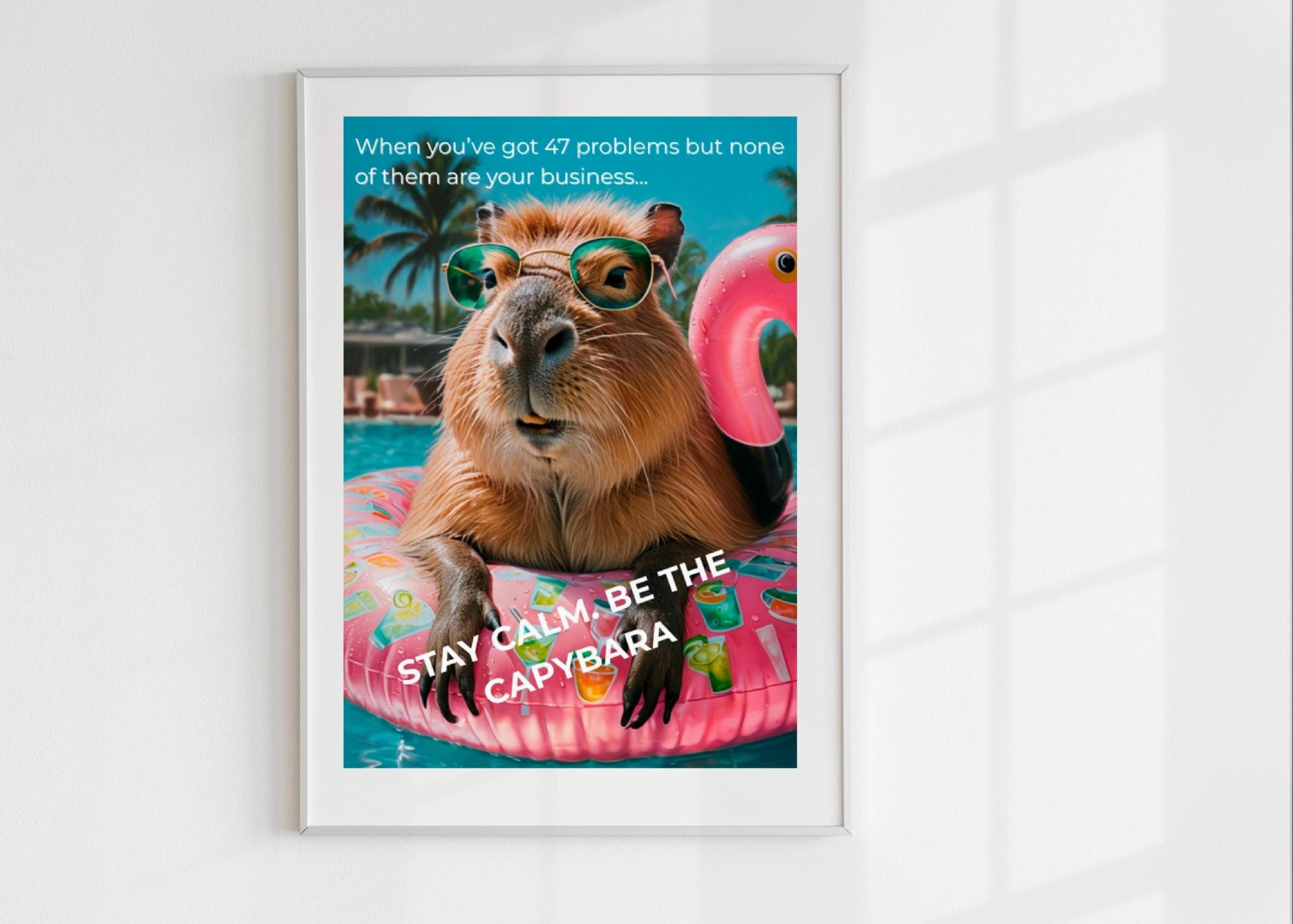 Capybara Meme Poster. Funny Prints Wall Art. Capybara Gift. Printable ...