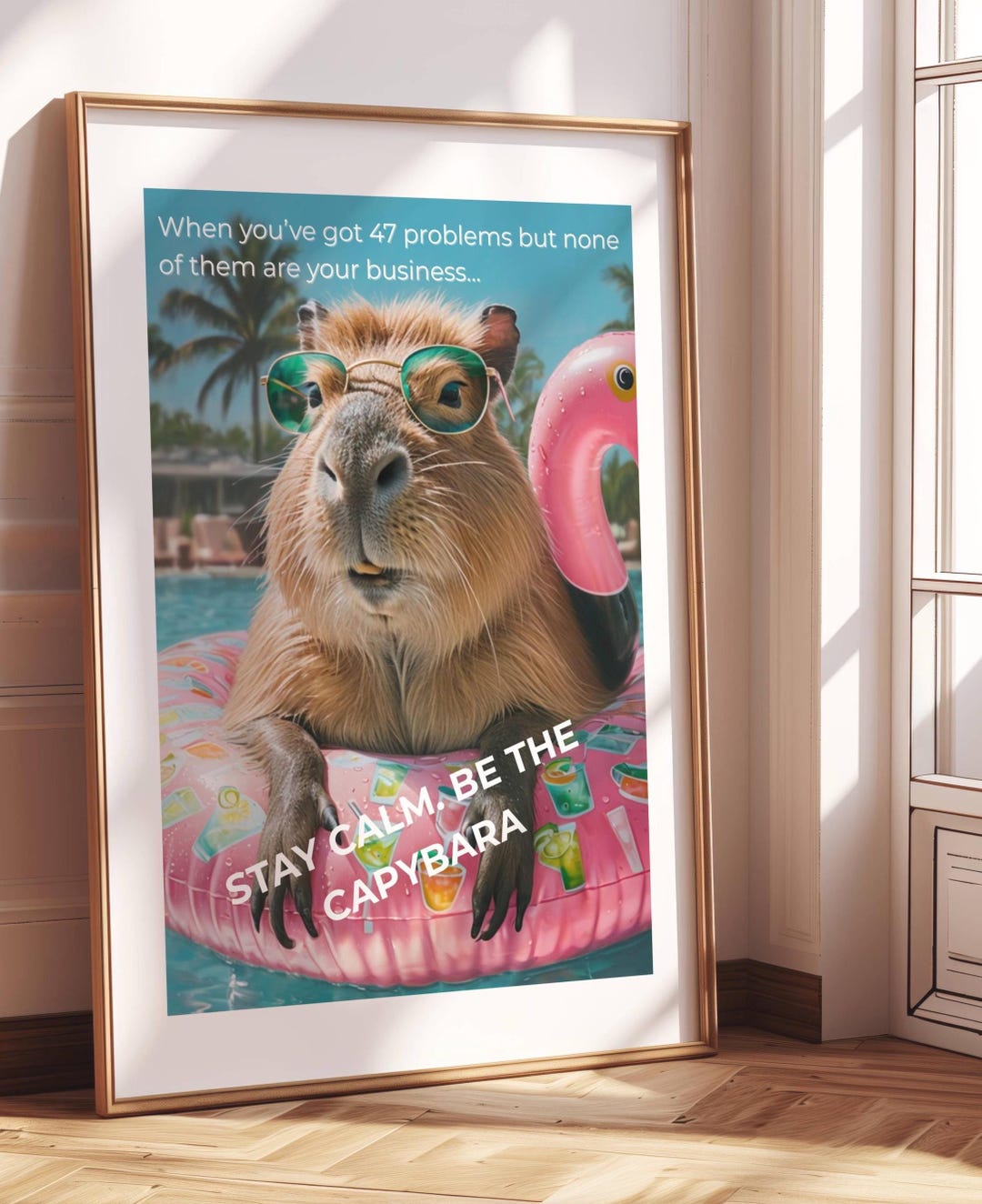 Capybara Meme Poster. Funny Prints Wall Art. Capybara Gift. Printable ...