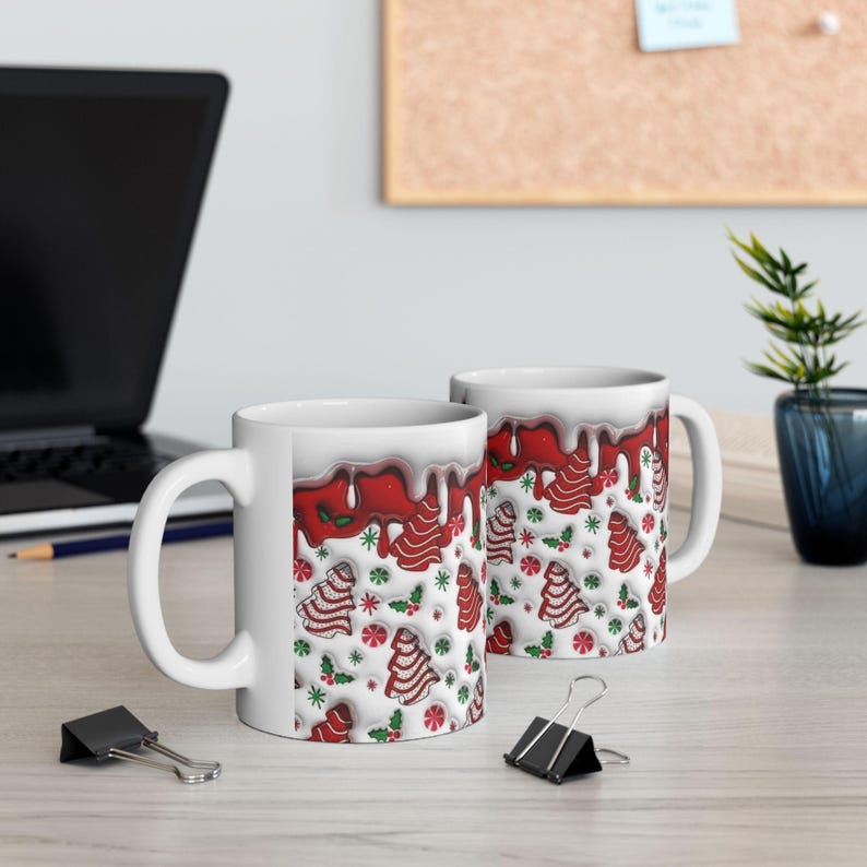 Red Drip Christmas Tree Coffee Mug | Holiday Ceramic Cup - Etsy UK
