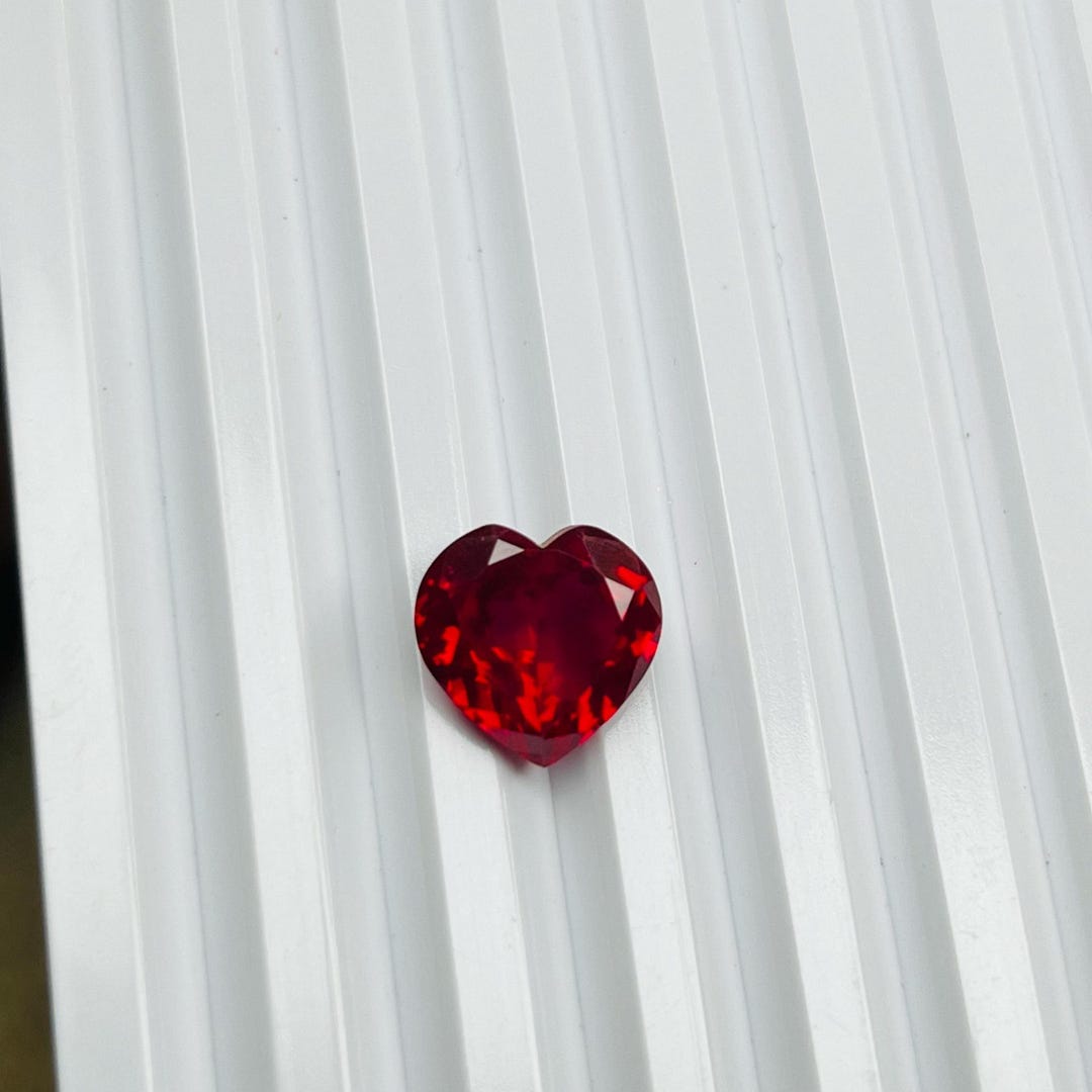 Ruby Gemstone Heart Cut Ruby Gemstone for Jewelry Making Pigeon Blood ...