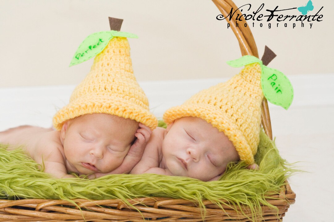 Newborn Photo Prop for Twins, Perfect Pair Twin Hats, Baby Shower Gift ...