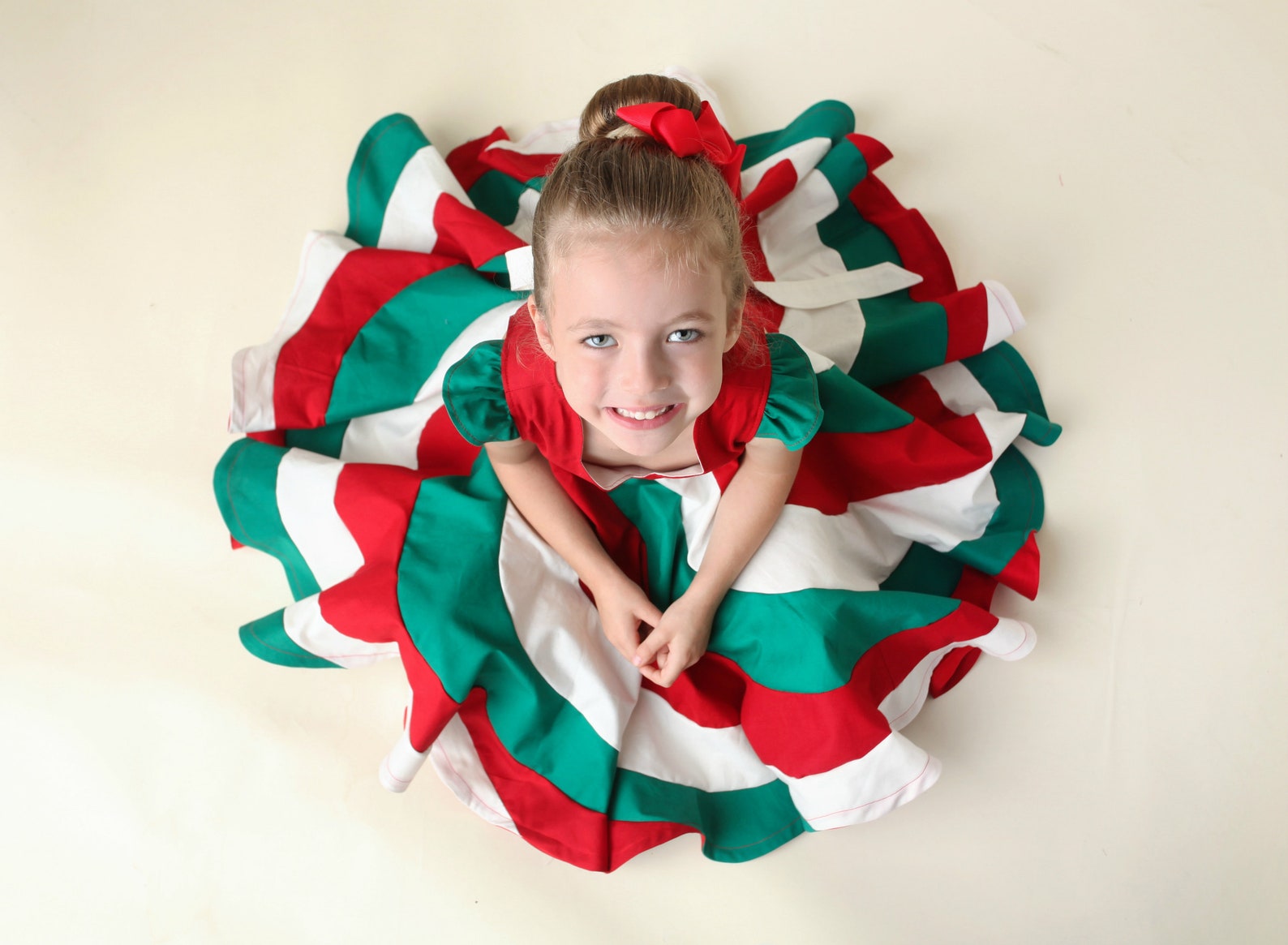 Christmas Swirl Dress, Girls Boutique Dress, Red Green and White Swirl ...