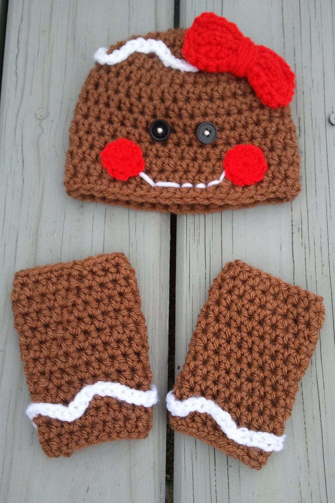 Gingerbread Hat and Leg Warmer Set (sizes 0-6 Months) Gingerbread Girl ...
